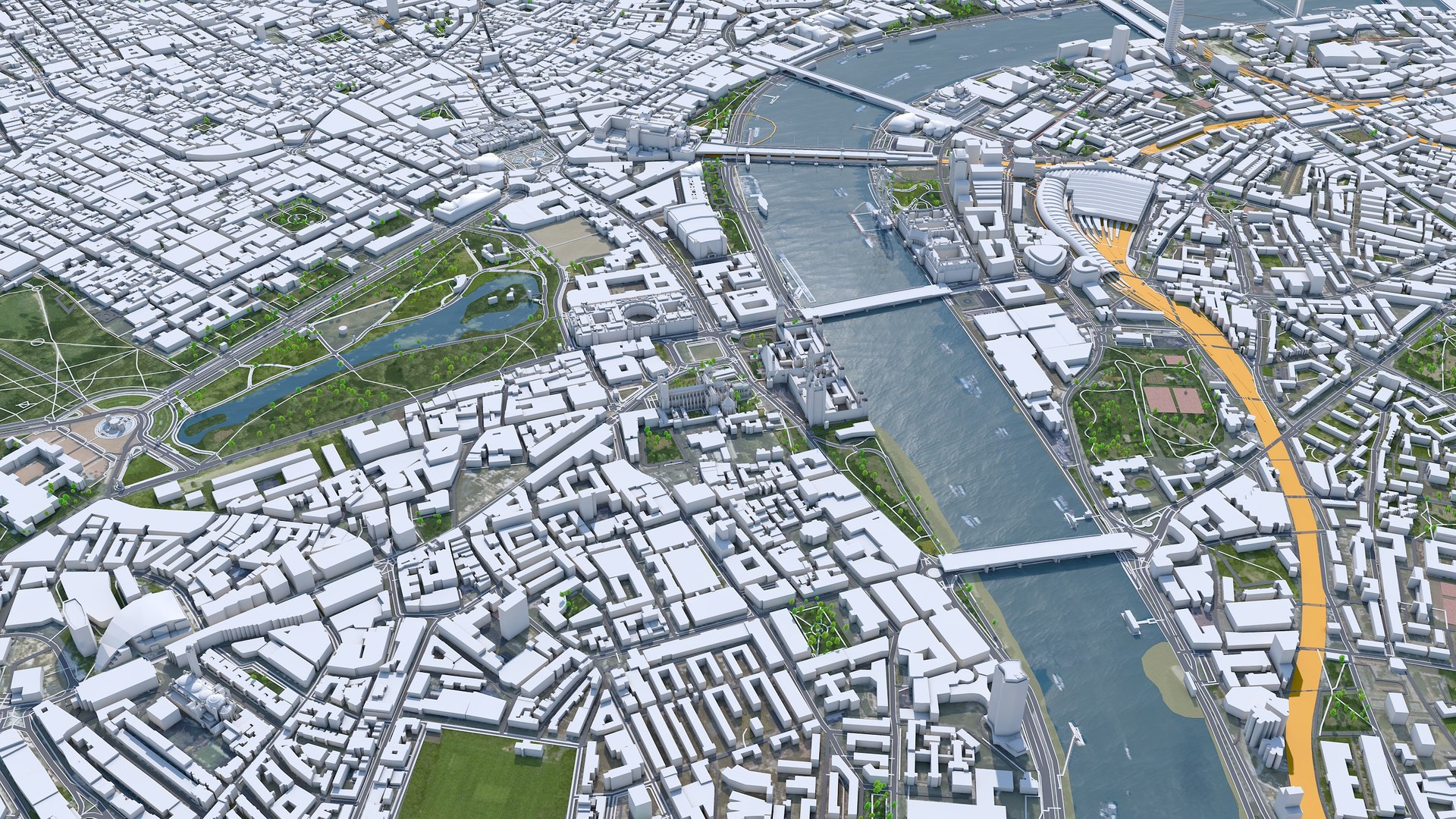 3D London City UK 30km - TurboSquid 1989283