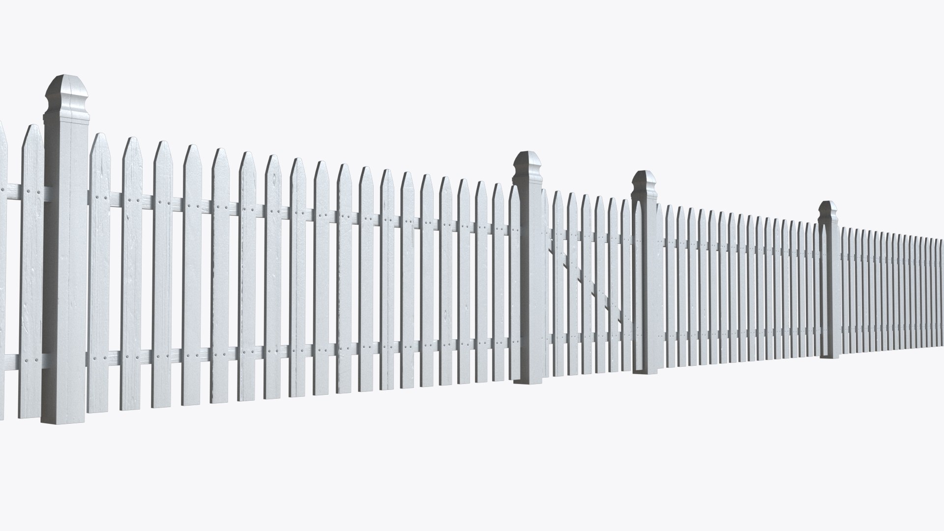 Wooden Picket Fencing Model - TurboSquid 2046195