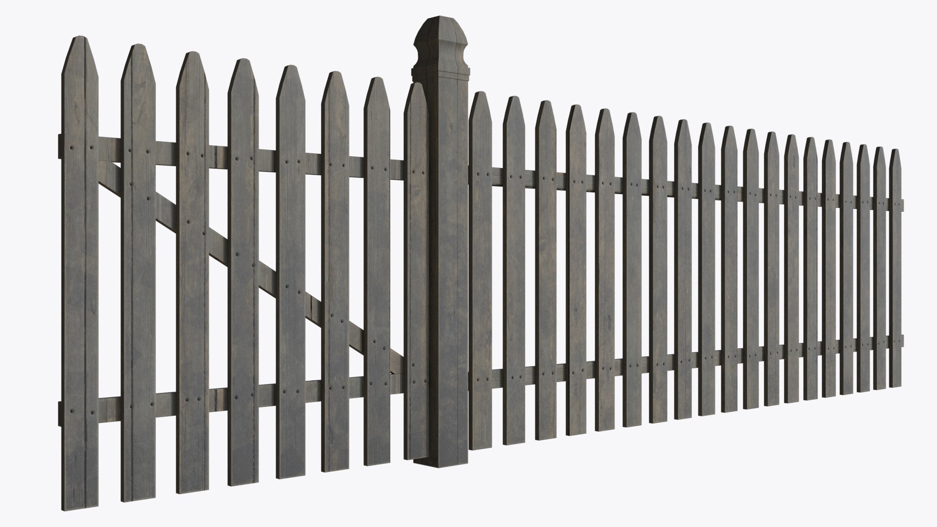 Wooden Picket Fencing Model - TurboSquid 2046195