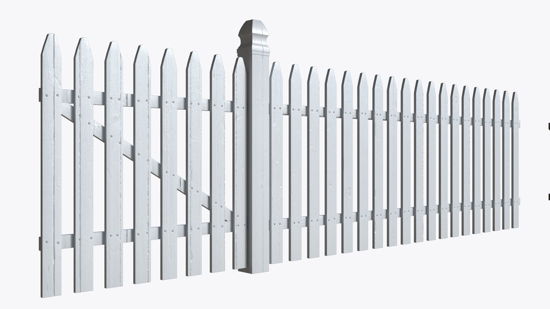 Wooden Picket Fencing Model - TurboSquid 2046195