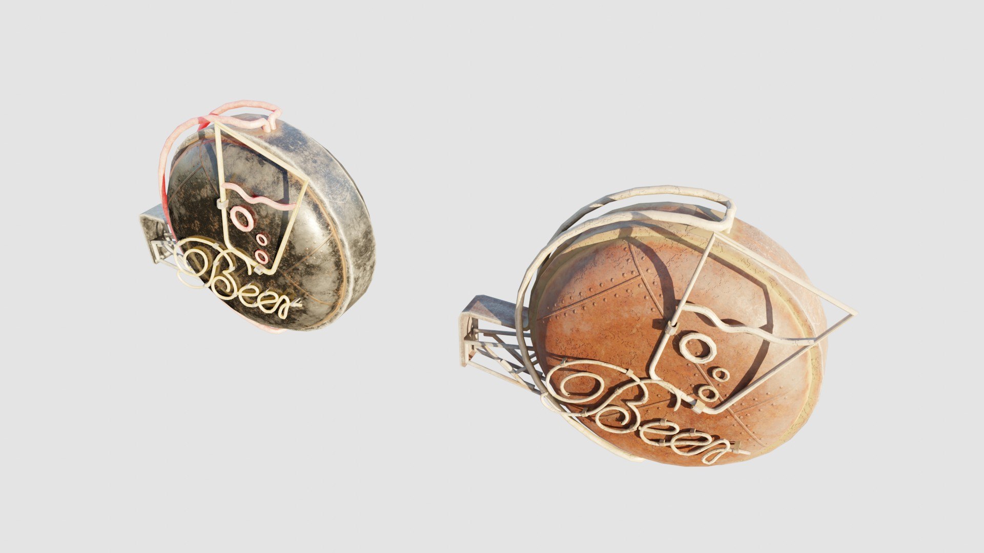 Bar Neon Sign With 4k Clean And Rusty Pbr Textures Model - TurboSquid ...