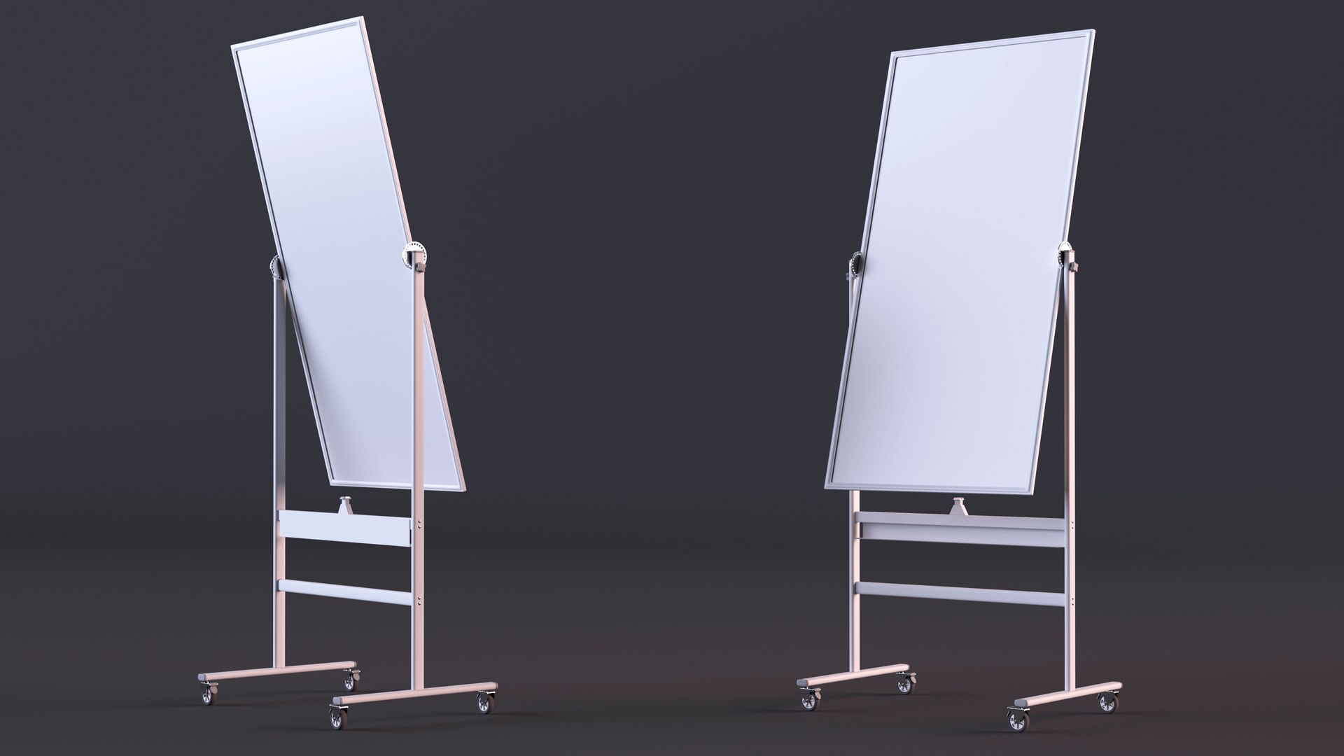 3D Model Tall Magnetic Whiteboard On Wheels - TurboSquid 2161342