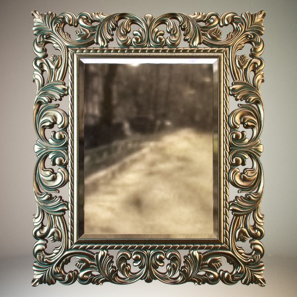 max carved mirror bronze patina