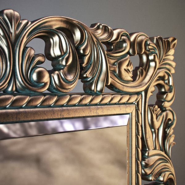 max carved mirror bronze patina