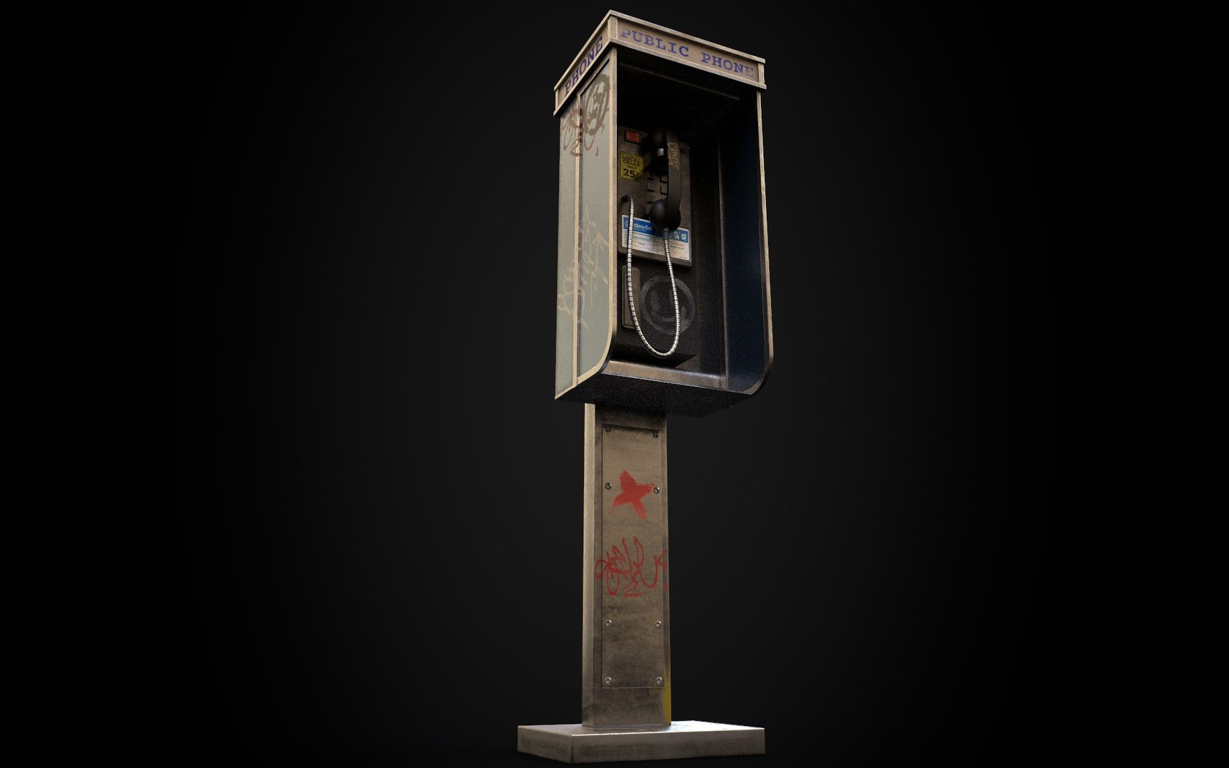 3D Payphone - Game Ready - Low Poly PBR 3D Model Model - TurboSquid 2246029