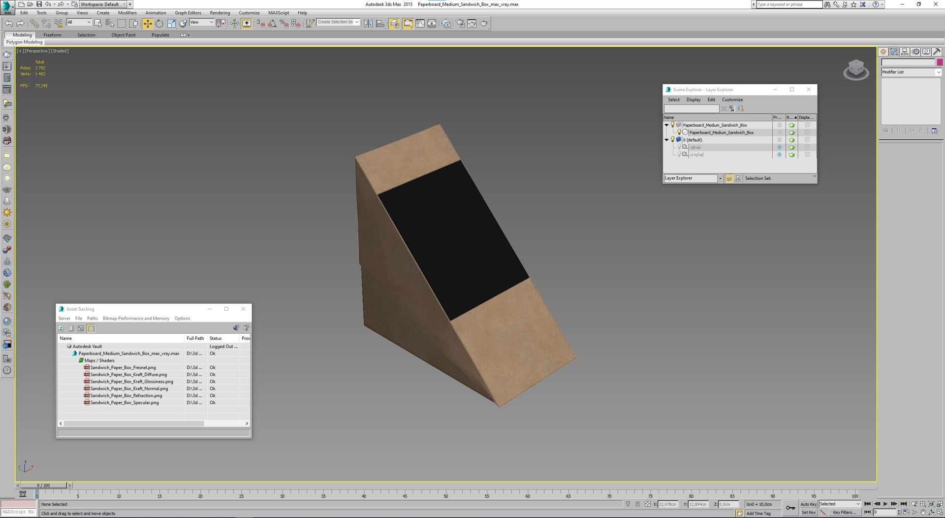 3D Paperboard Medium Sandwich Box - TurboSquid 2018113