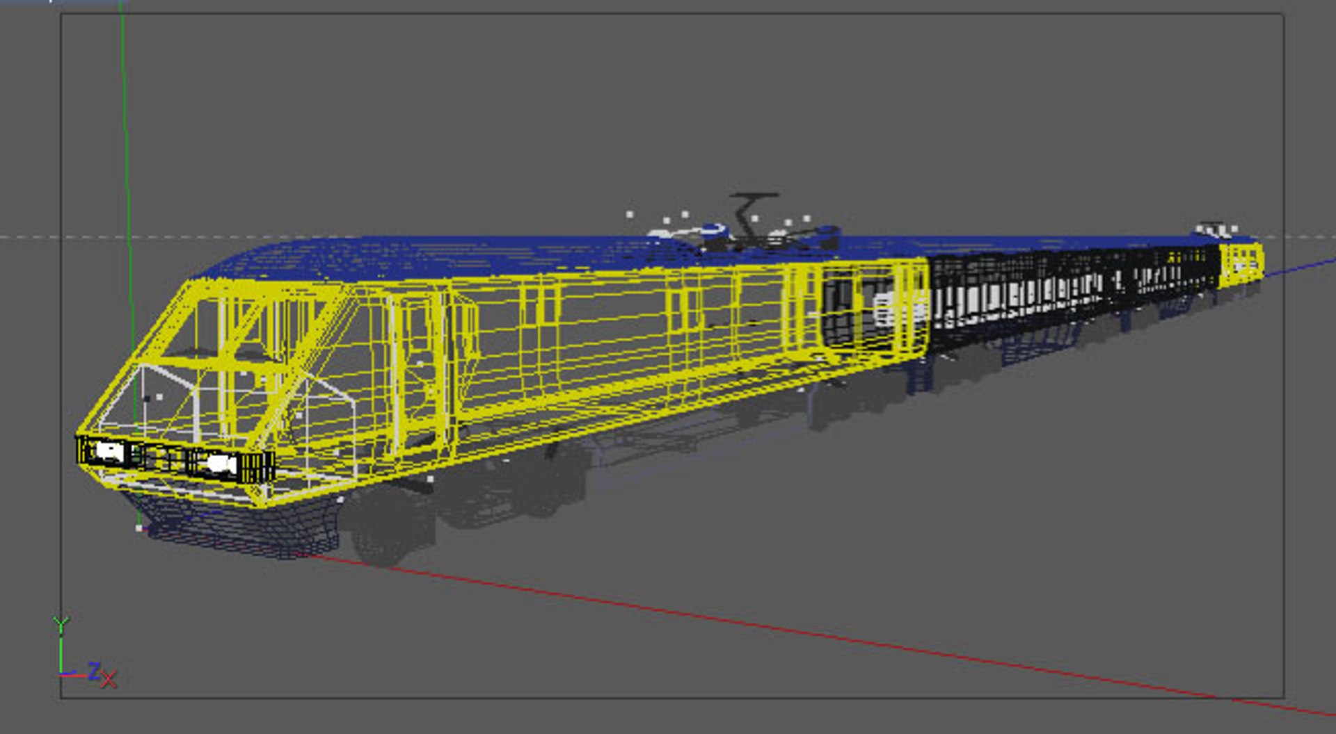 3d Blue Train Model