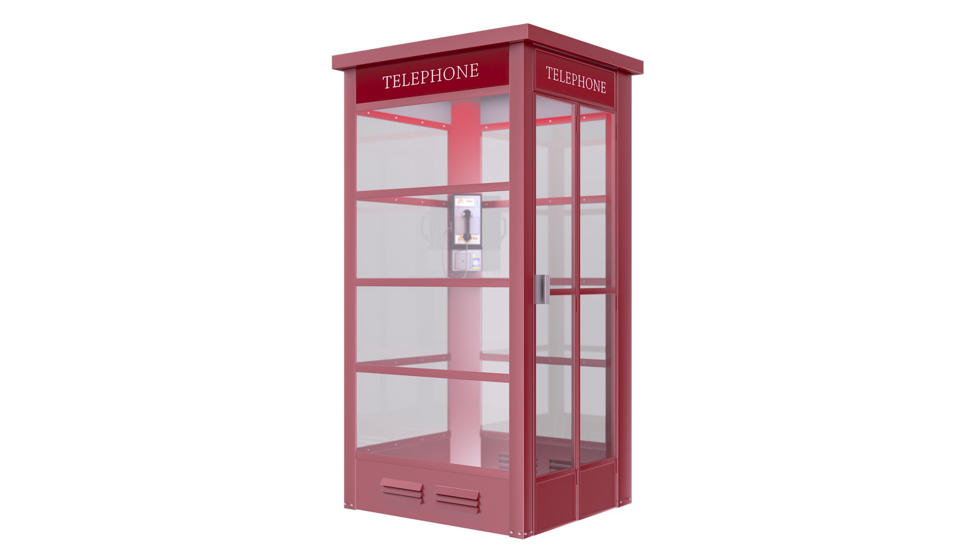 Phone Booth - Red 3D - TurboSquid 1930936
