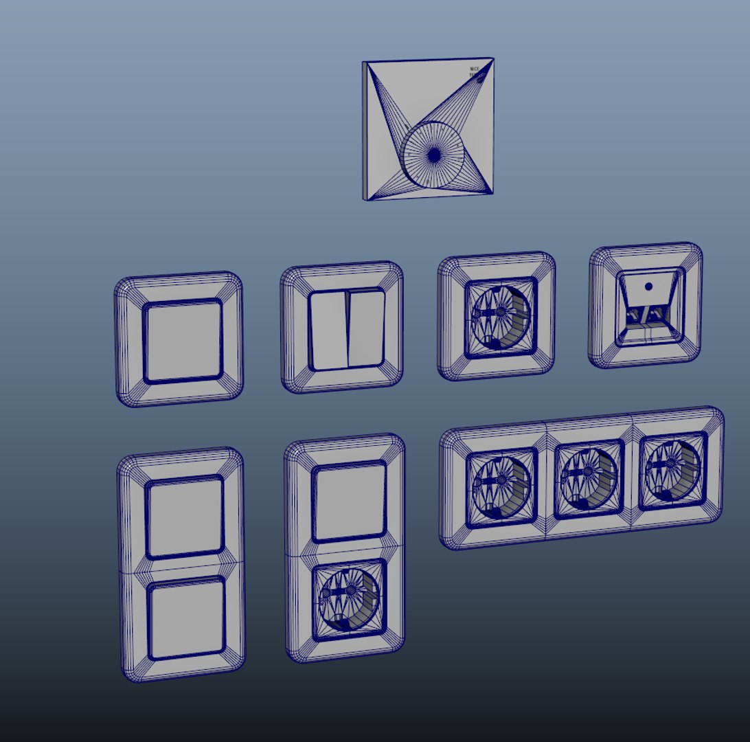 3D Electrical Sockets And Switches - TurboSquid 1915464