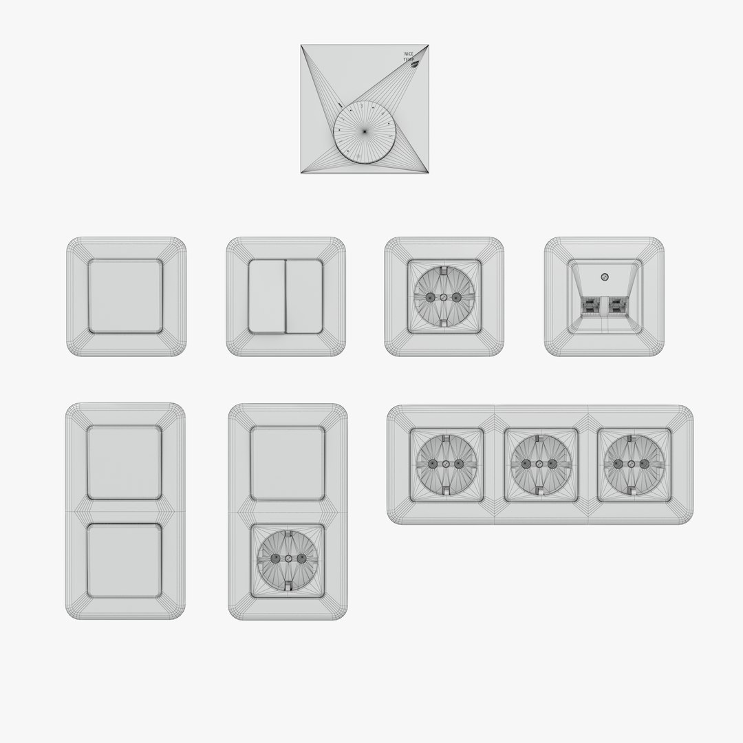 3D Electrical Sockets And Switches - TurboSquid 1915464