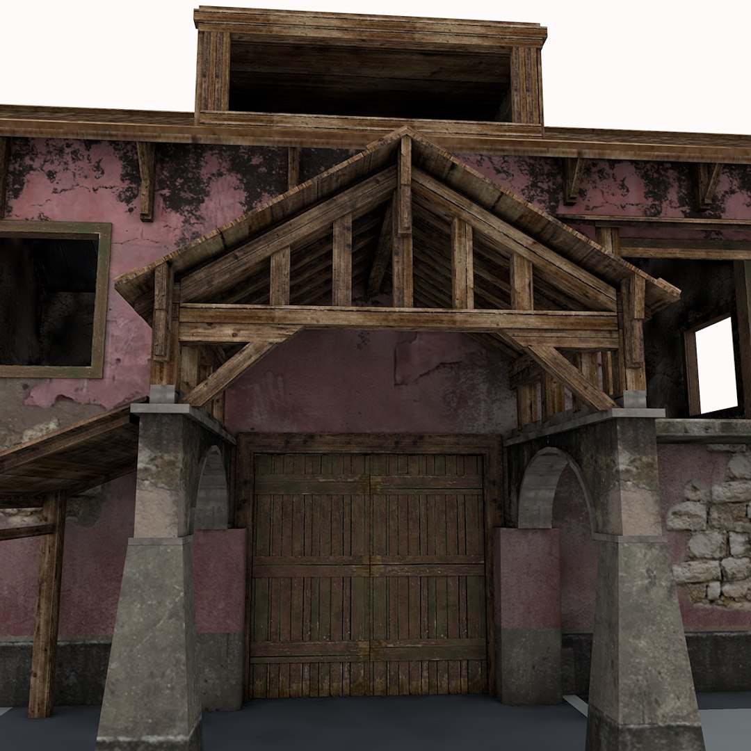 3d Stone Farm Building