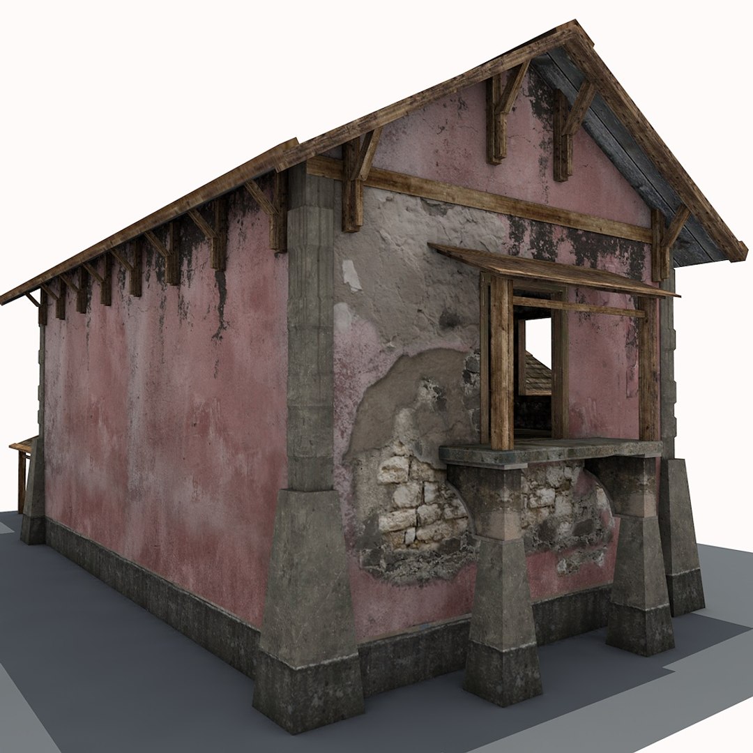 3d Stone Farm Building