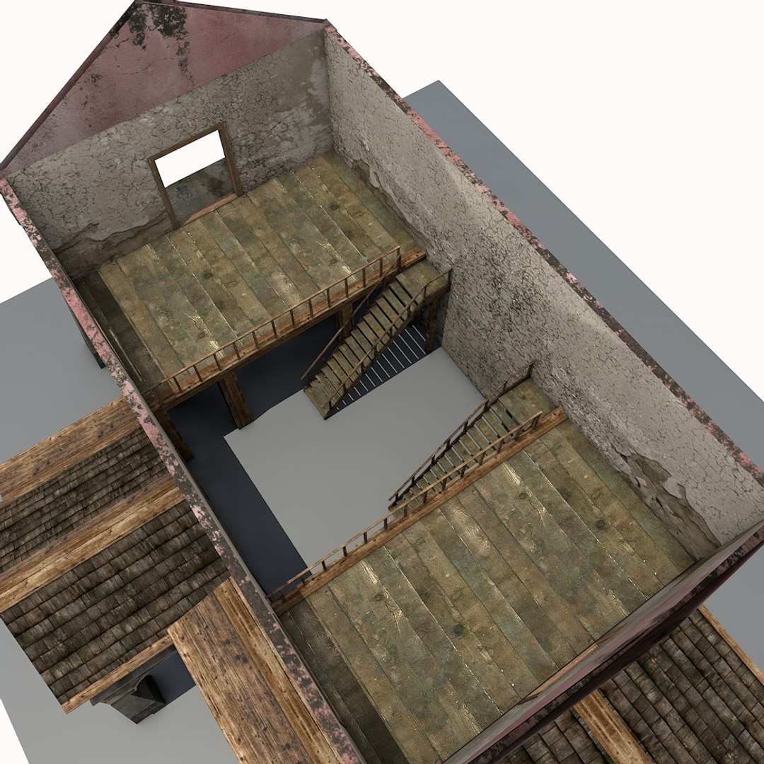 3d Stone Farm Building