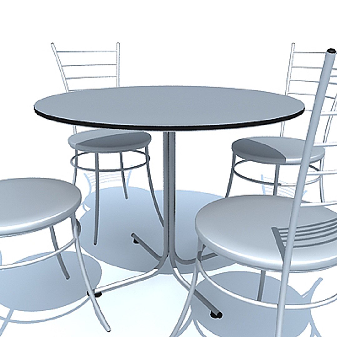 3d cafe table chair model