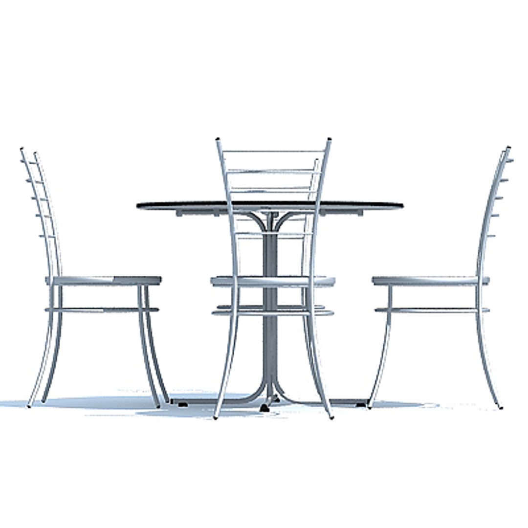 3d cafe table chair model