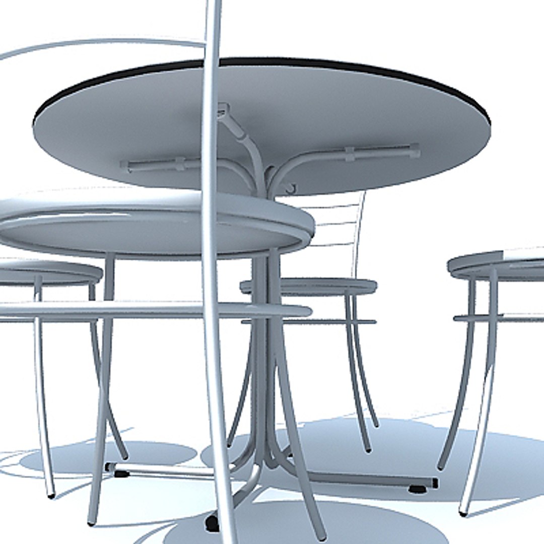 3d cafe table chair model