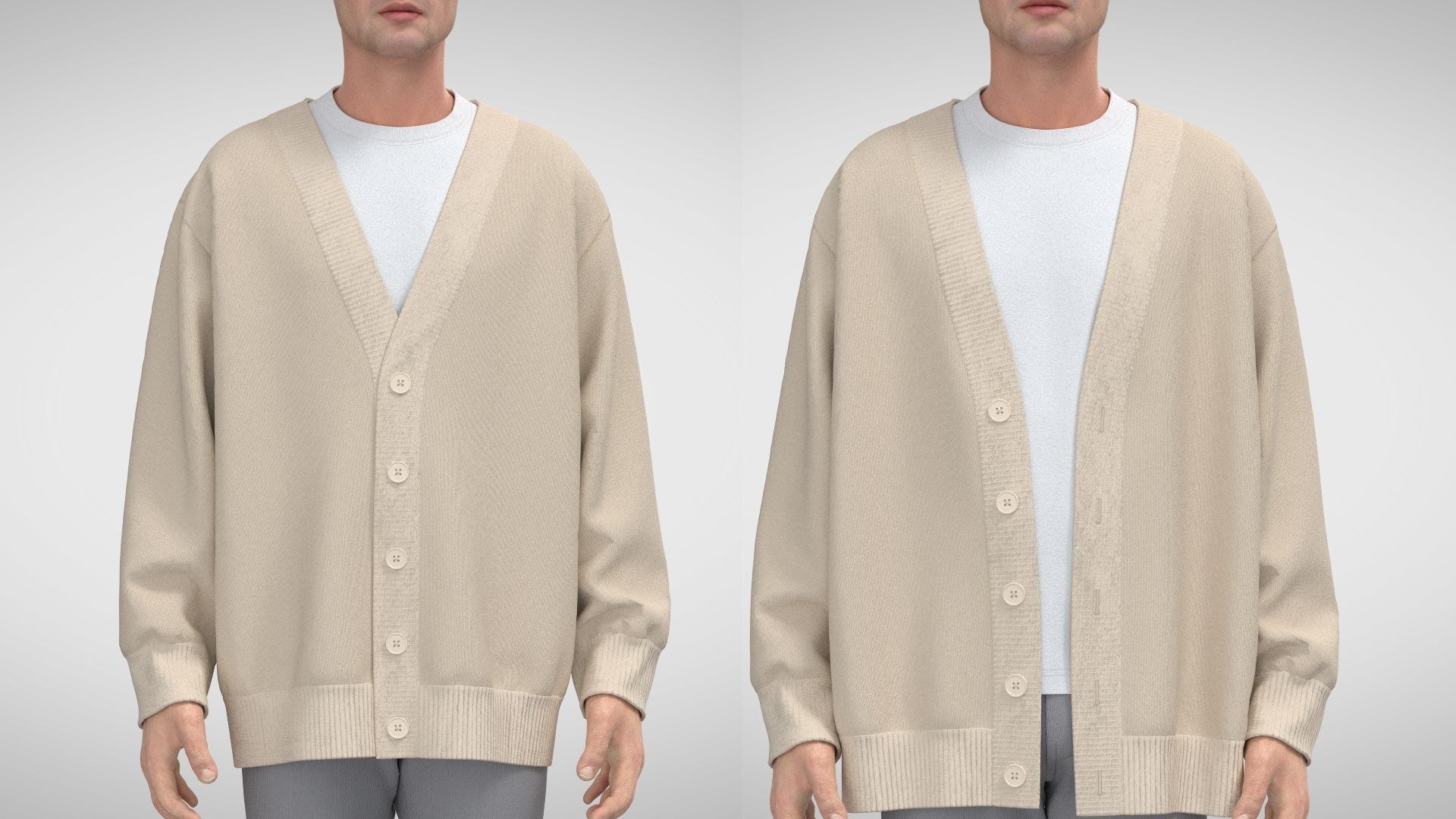 3D Men Cardigan Model - TurboSquid 1966923