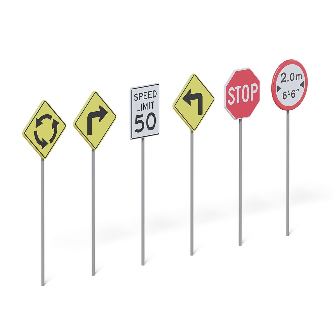 Traffic Signs 3D Model - TurboSquid 1401037