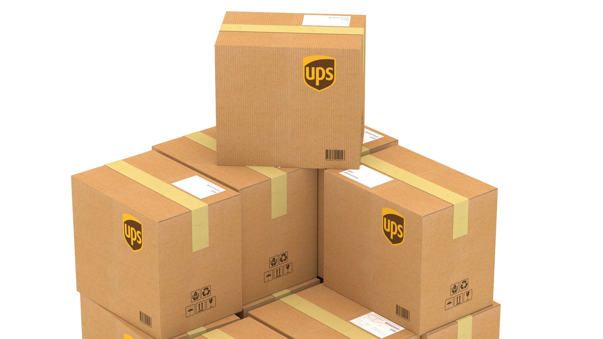 3D UPS Cardboard Box With Pallet - TurboSquid 1816022