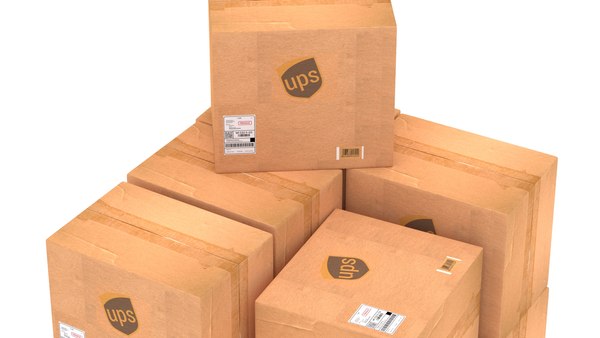 3D UPS Cardboard Box with Pallet - TurboSquid 1816022