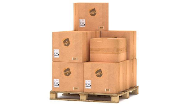 3D UPS Cardboard Box with Pallet - TurboSquid 1816022