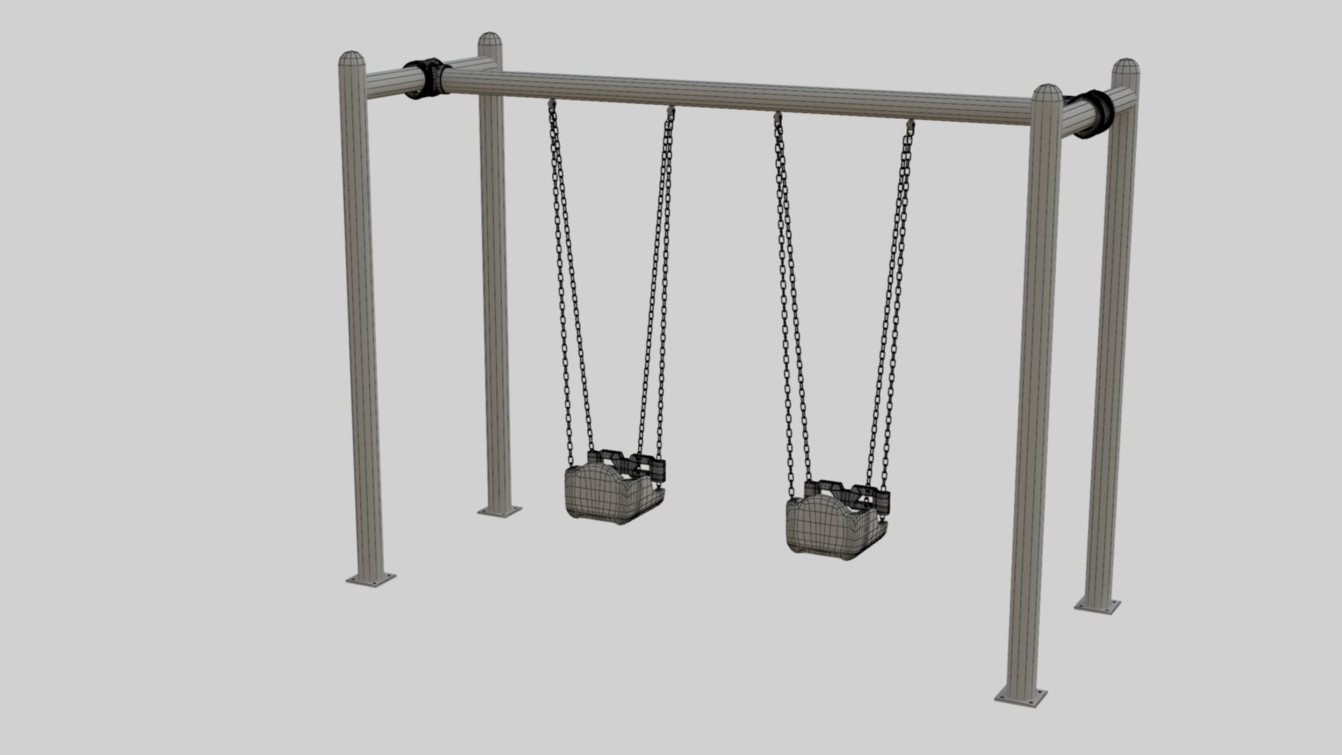 Playground Metal Double Swing - 01 3D - TurboSquid 2019465