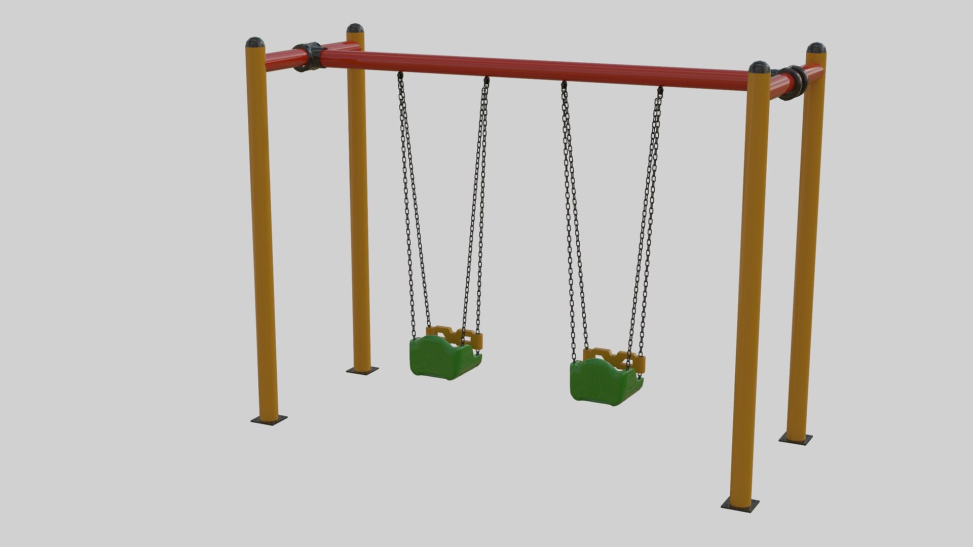 Playground Metal Double Swing - 01 3D - TurboSquid 2019465