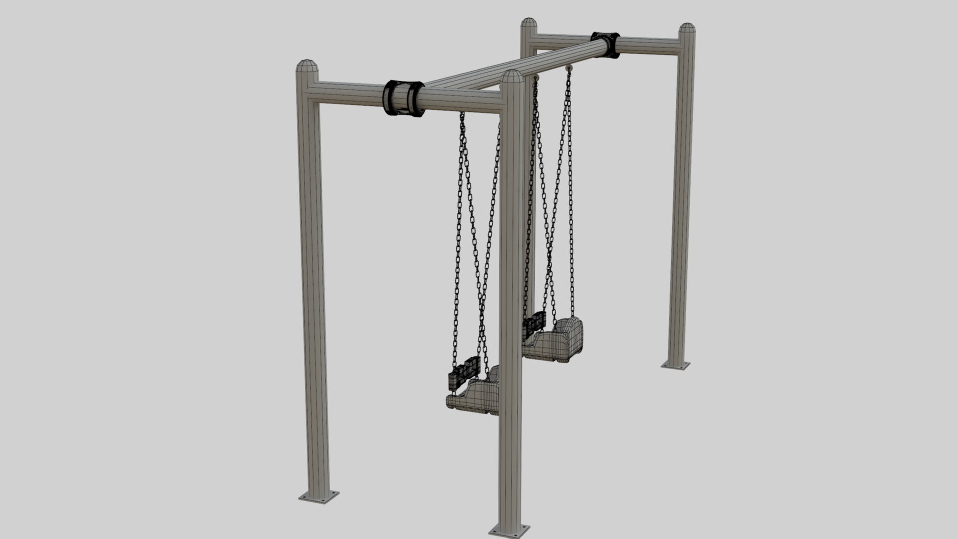 Playground Metal Double Swing - 01 3D - TurboSquid 2019465