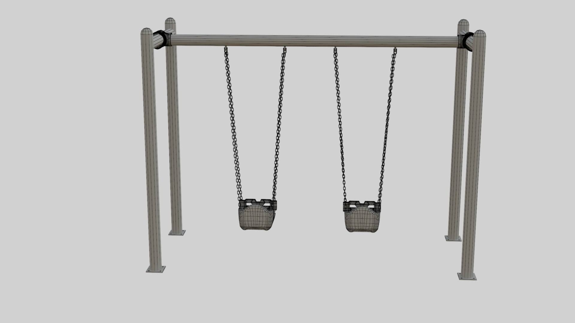 Playground Metal Double Swing - 01 3D - TurboSquid 2019465