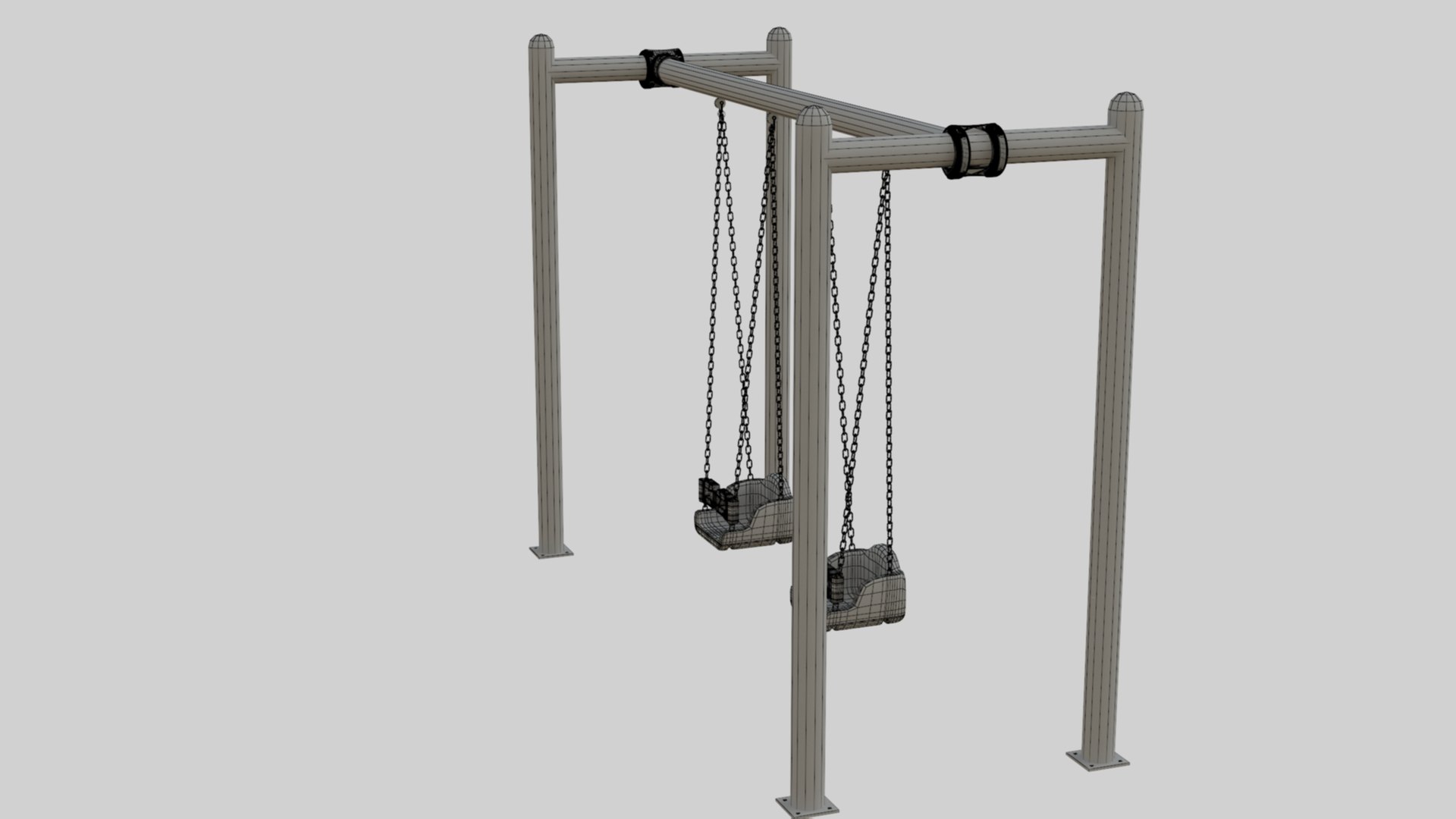 Playground Metal Double Swing - 01 3D - TurboSquid 2019465