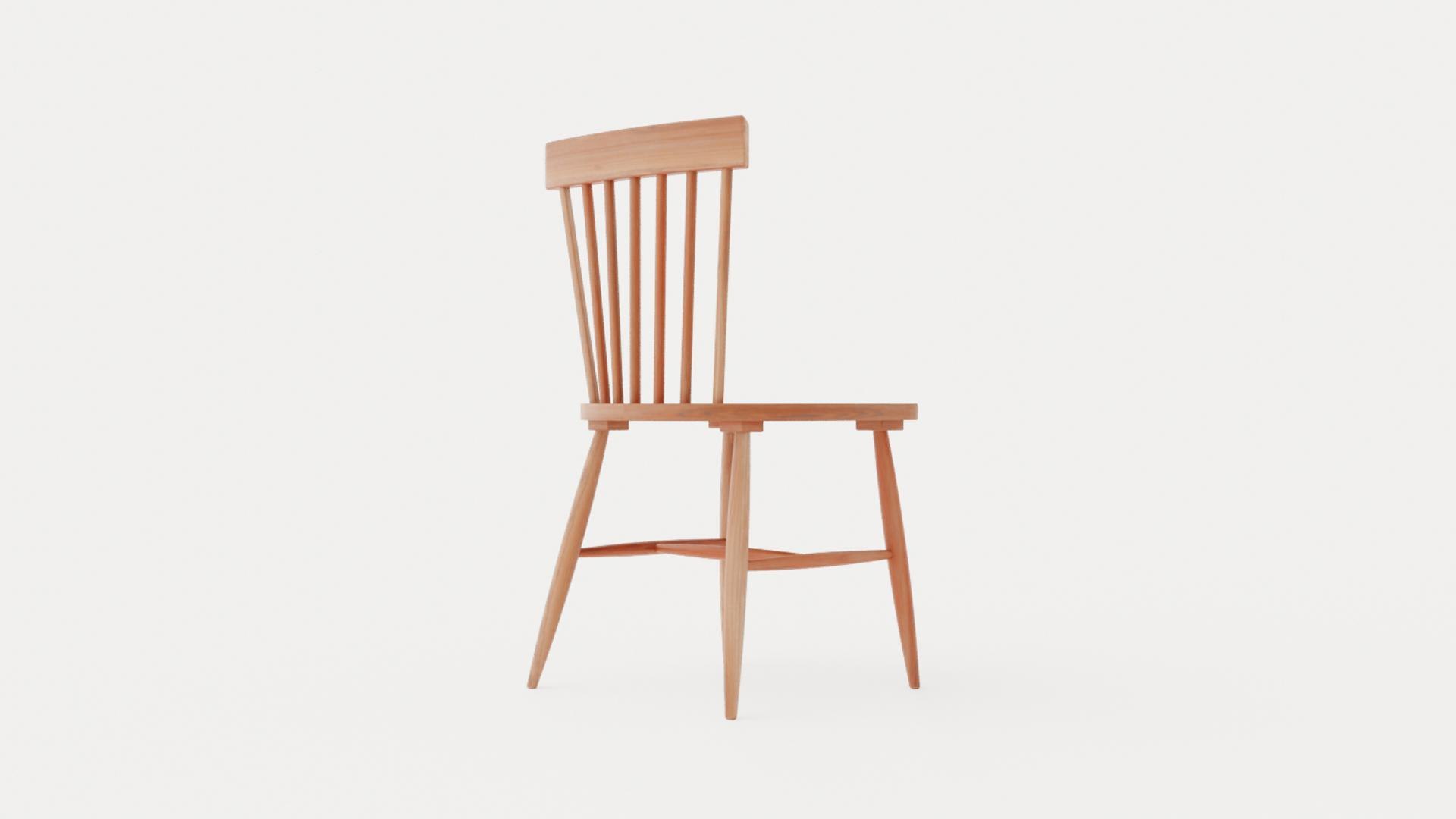 Wood H17 Spindle Chair Oak 3D Model - TurboSquid 2250141