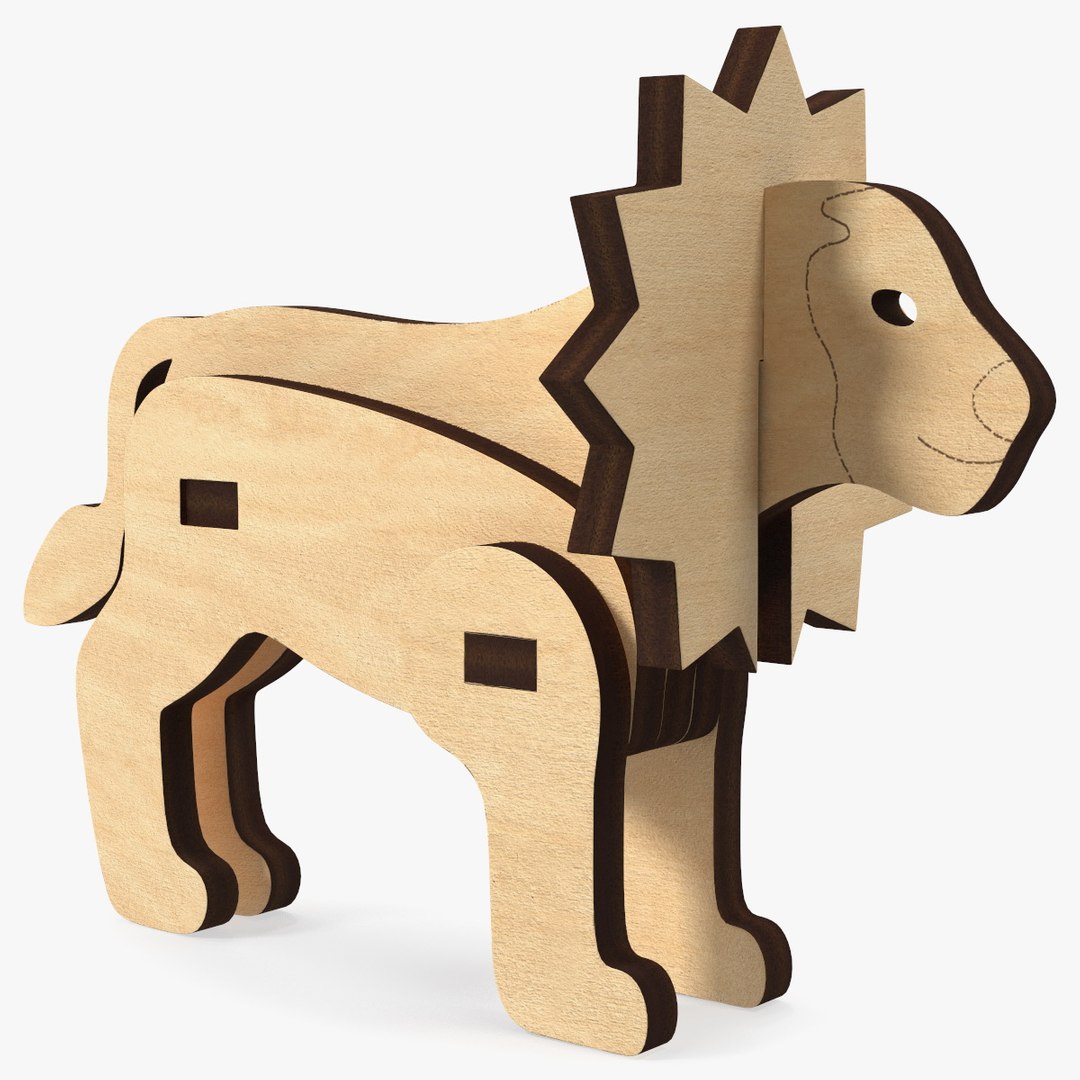 3D 3d Wooden Lion Puzzle model - TurboSquid 2068451