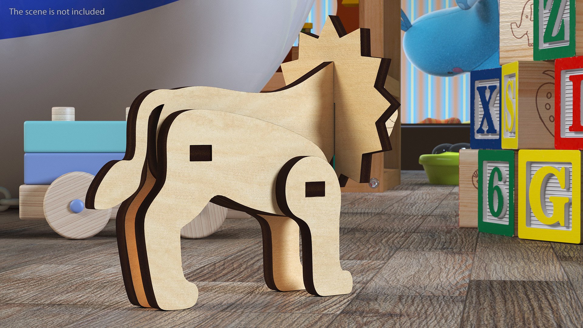 3D 3d Wooden Lion Puzzle Model - TurboSquid 2068451