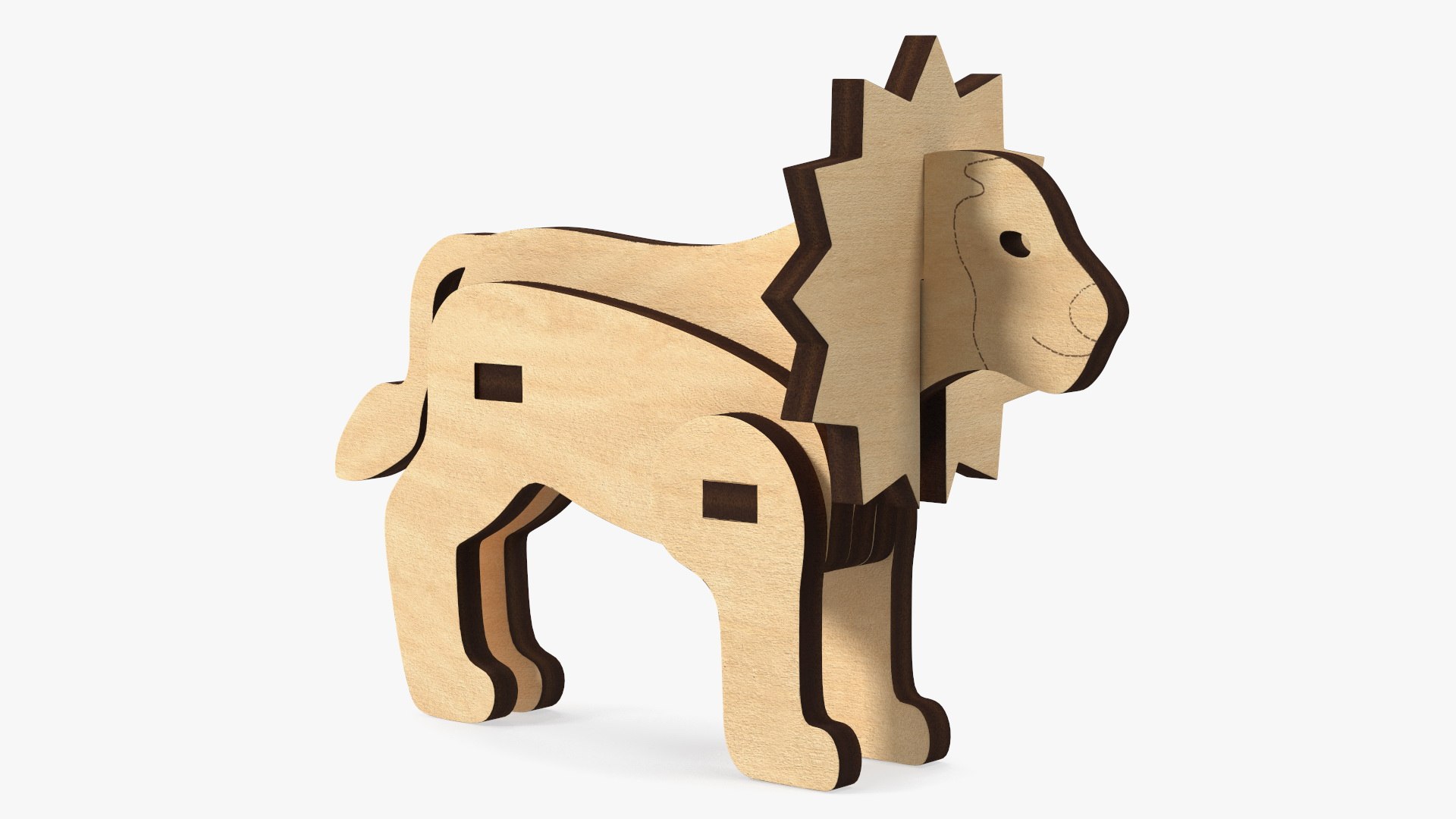 3D 3d Wooden Lion Puzzle model - TurboSquid 2068451