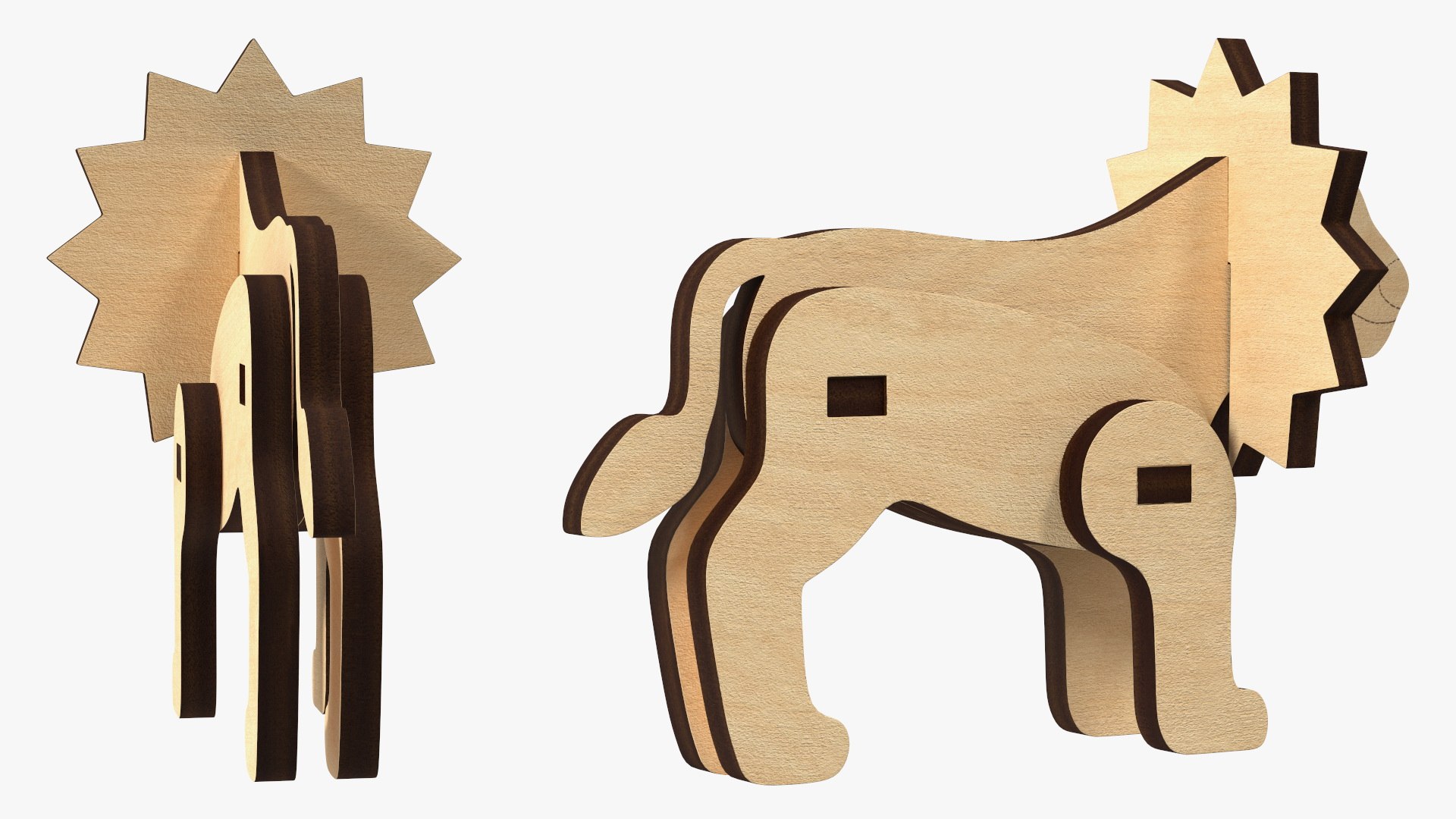 3D 3d Wooden Lion Puzzle Model - TurboSquid 2068451
