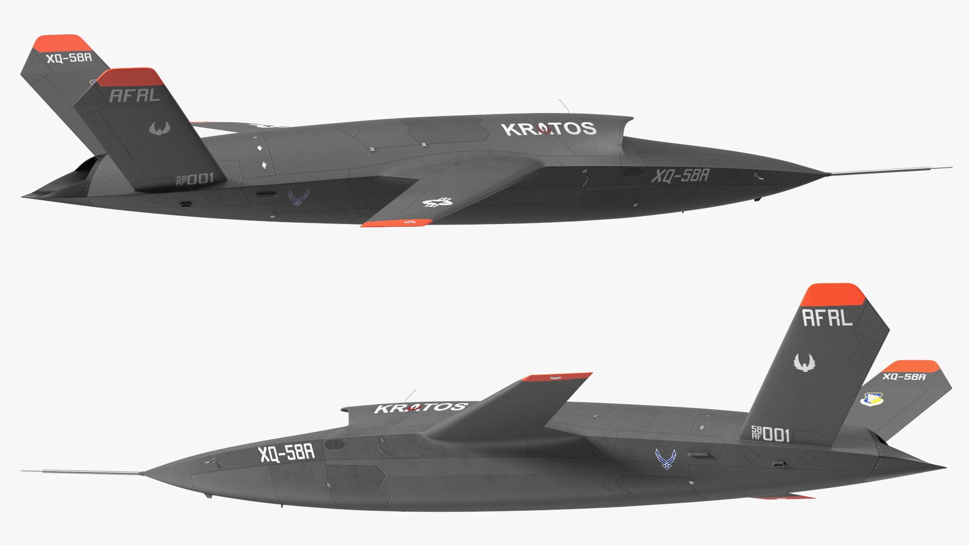 Valkyrie Kratos XQ-58 Combat Military Drone Rigged For Maya 3D Model ...