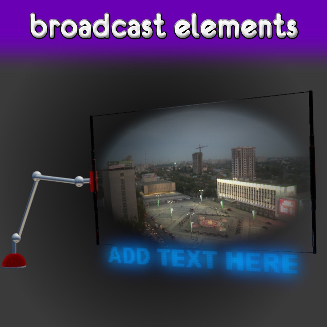 Screen Broadcast Placeholder 3d Model