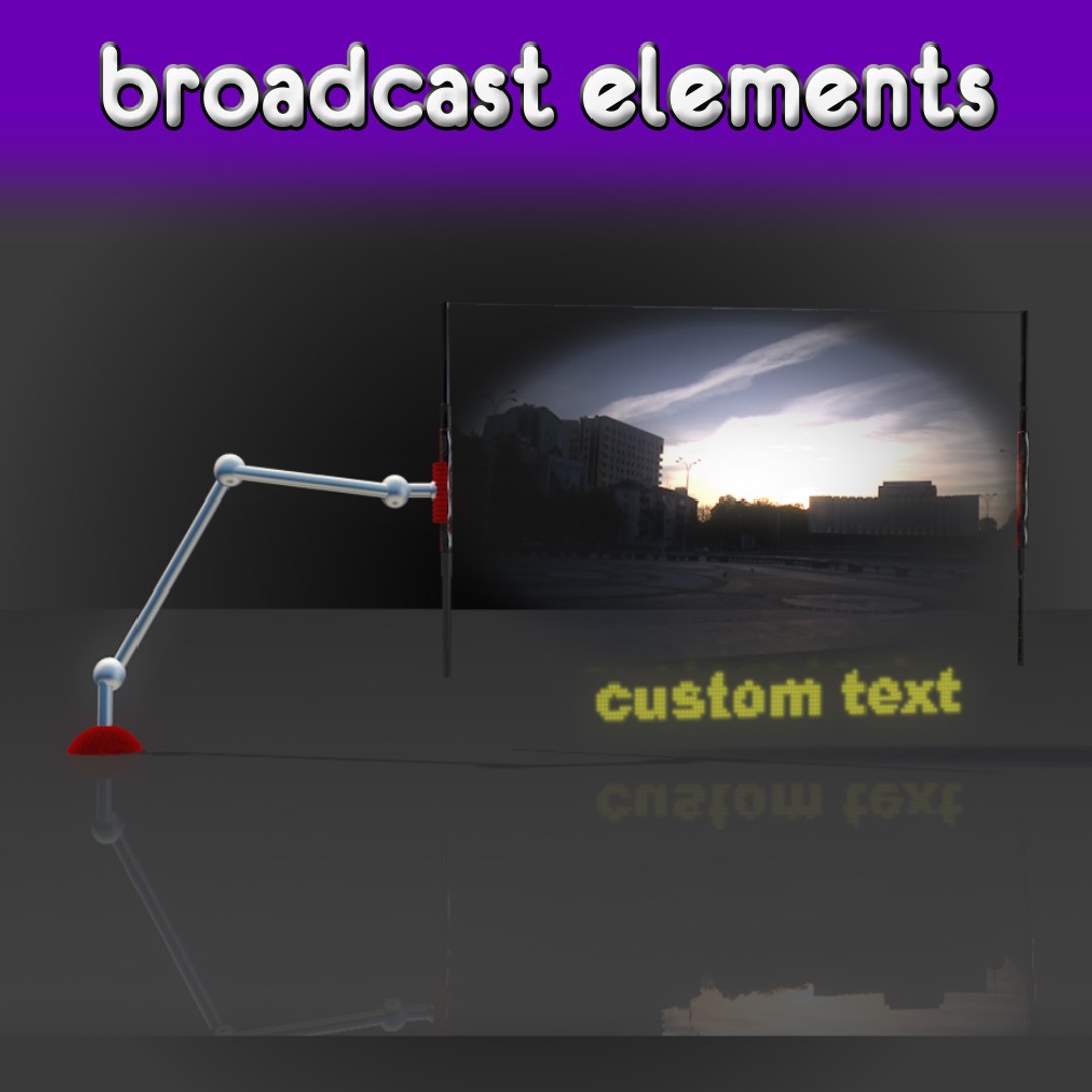 Screen Broadcast Placeholder 3d Model