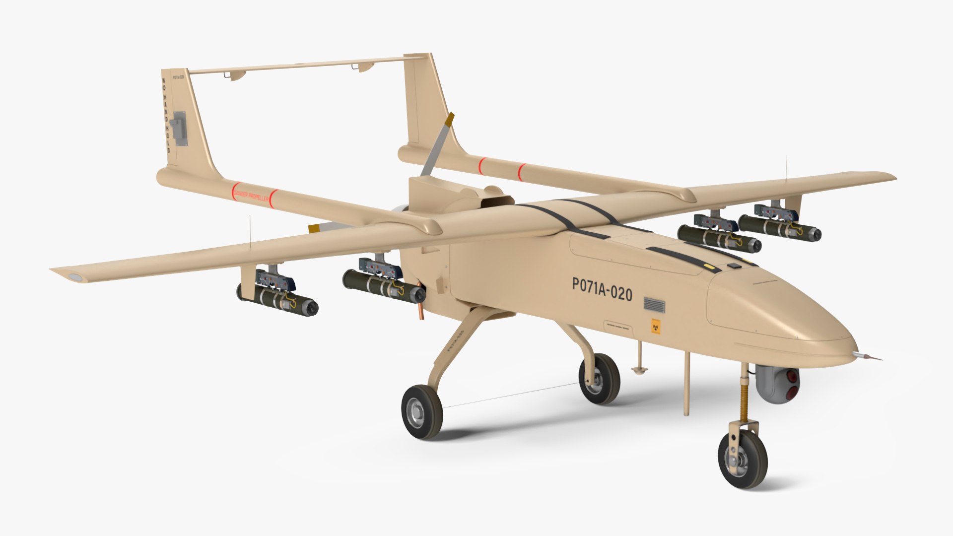 Reconnaissance Iranian Drone Mohajer-6 Sand Color 3D - TurboSquid 2287839