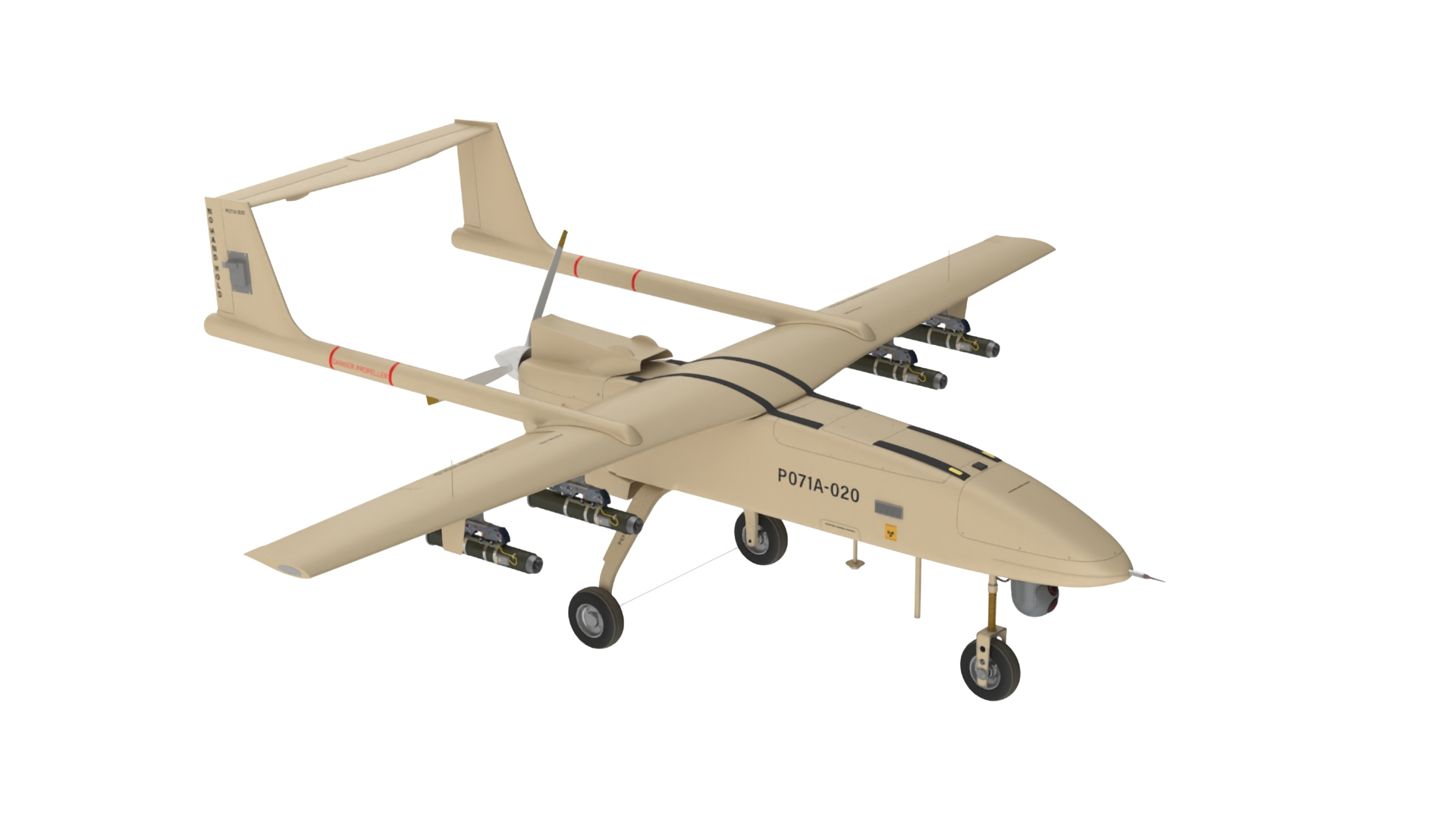 Reconnaissance Iranian Drone Mohajer-6 Sand Color 3D - TurboSquid 2287839