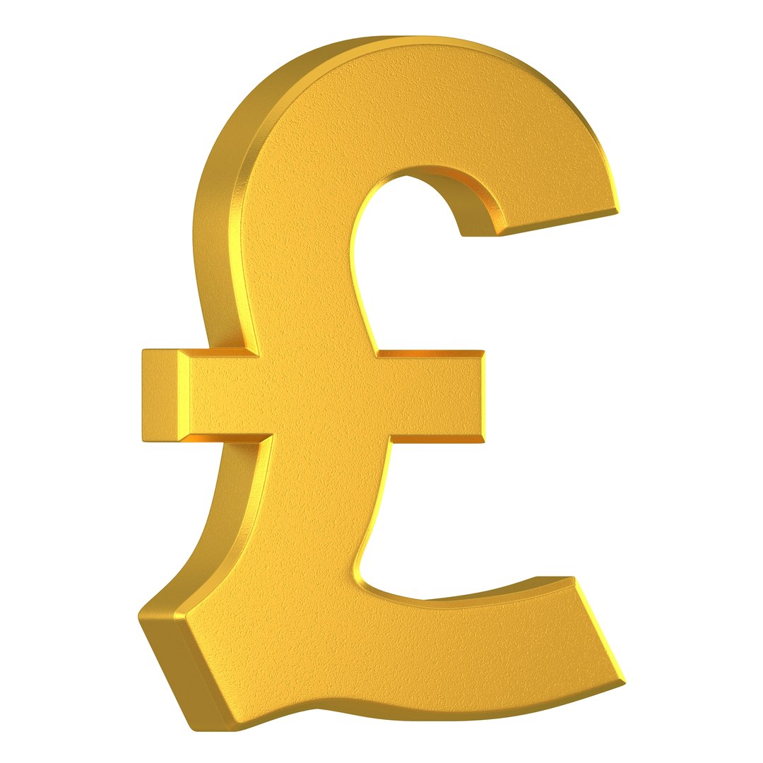 UK Pound Currency Symbol Gold 3D Model TurboSquid 1814434