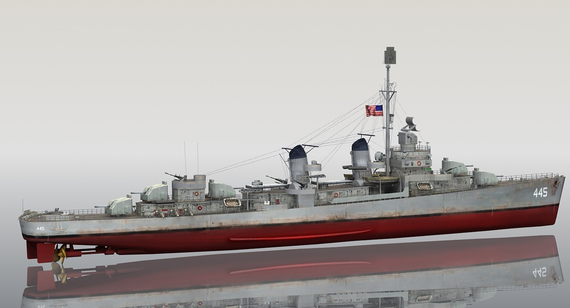 Uss fletcher class destroyer 3D - TurboSquid 1220967