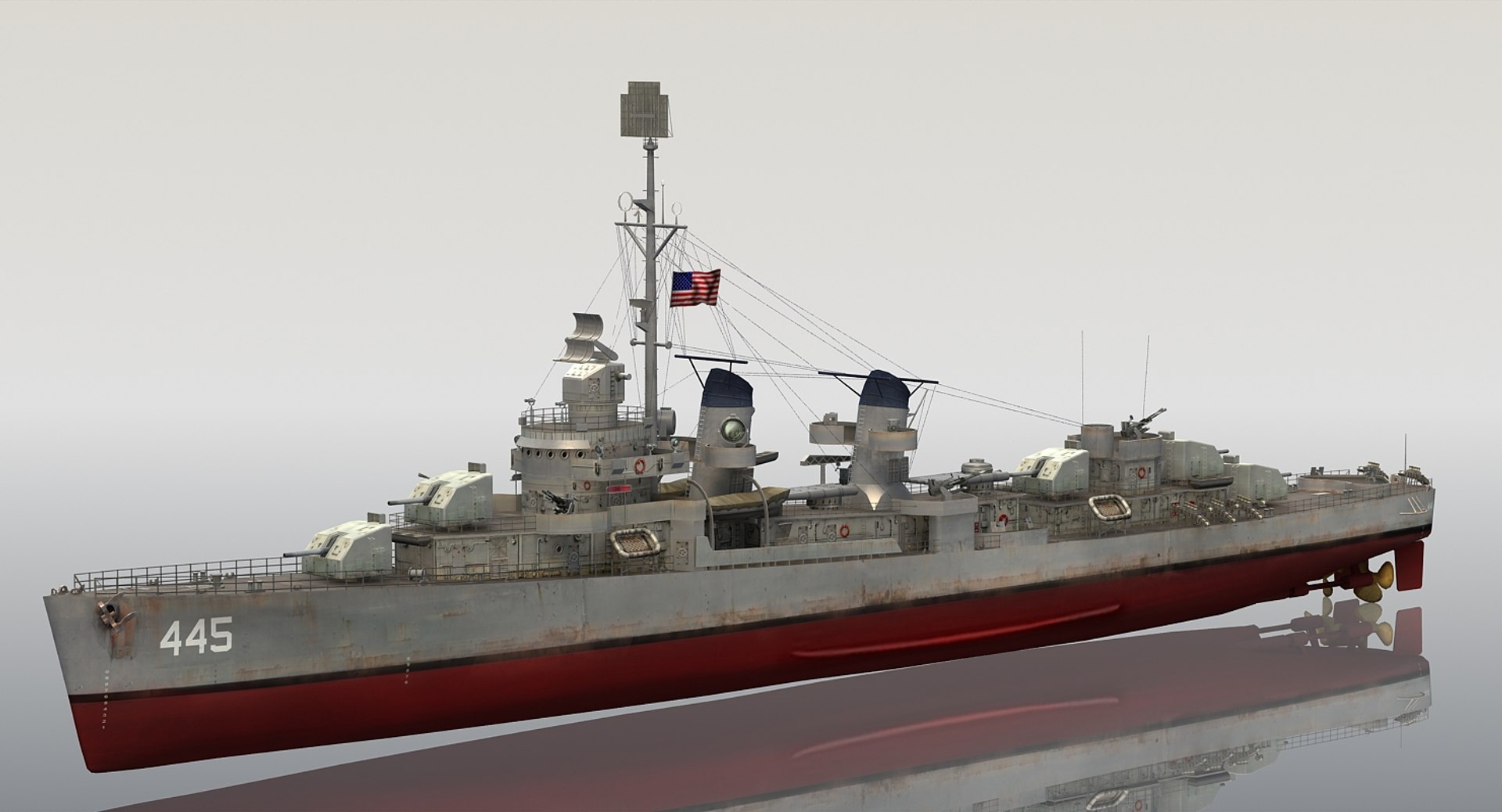Uss fletcher class destroyer 3D - TurboSquid 1220967