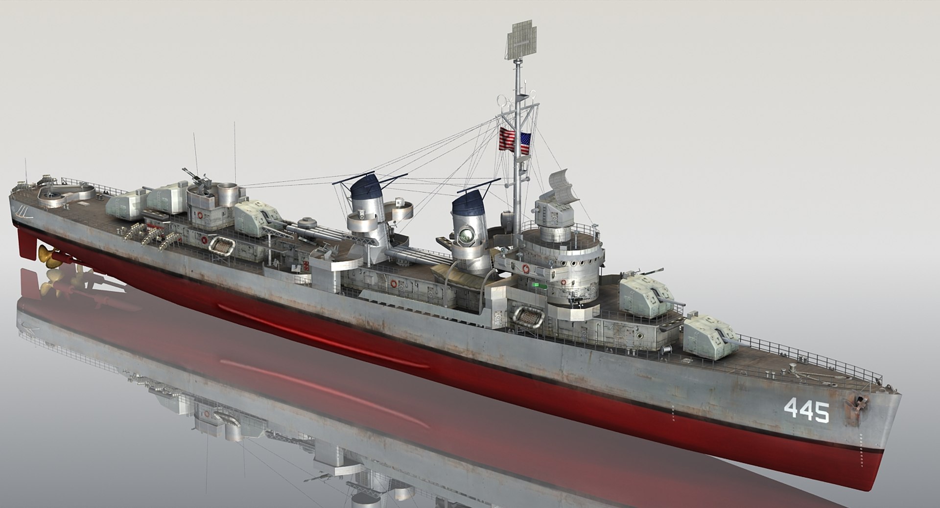 Uss fletcher class destroyer 3D - TurboSquid 1220967