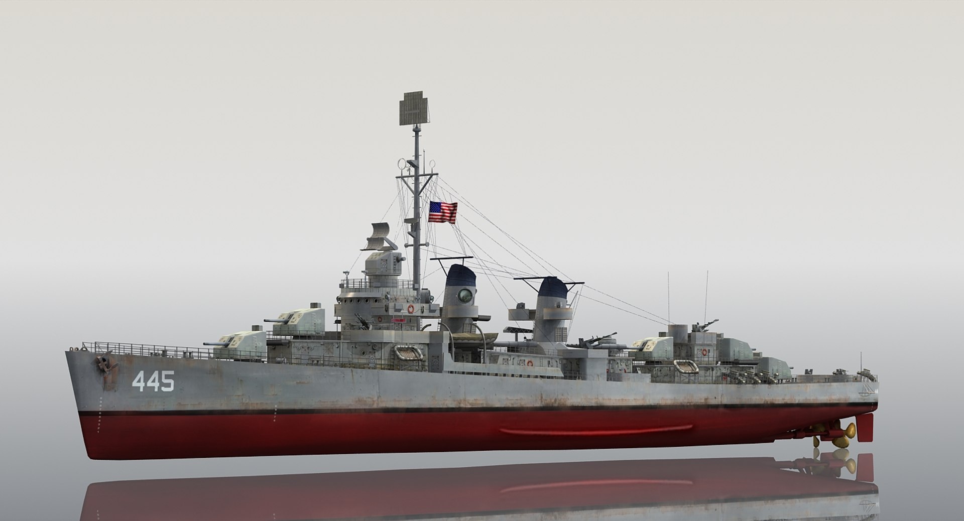Uss fletcher class destroyer 3D - TurboSquid 1220967