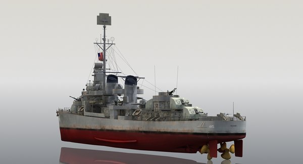 modelo 3d USS Fletcher Class Destroyer 1942 - TurboSquid 1220967