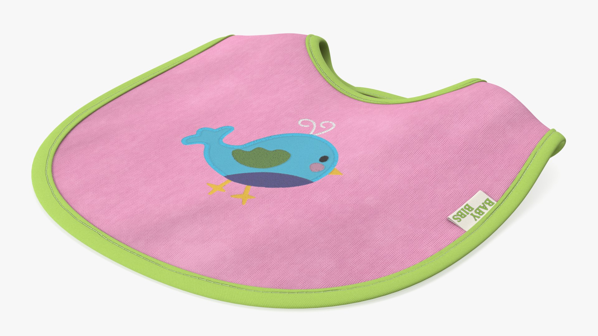 Pink Baby Bib With Bird 3D Model - TurboSquid 2112914