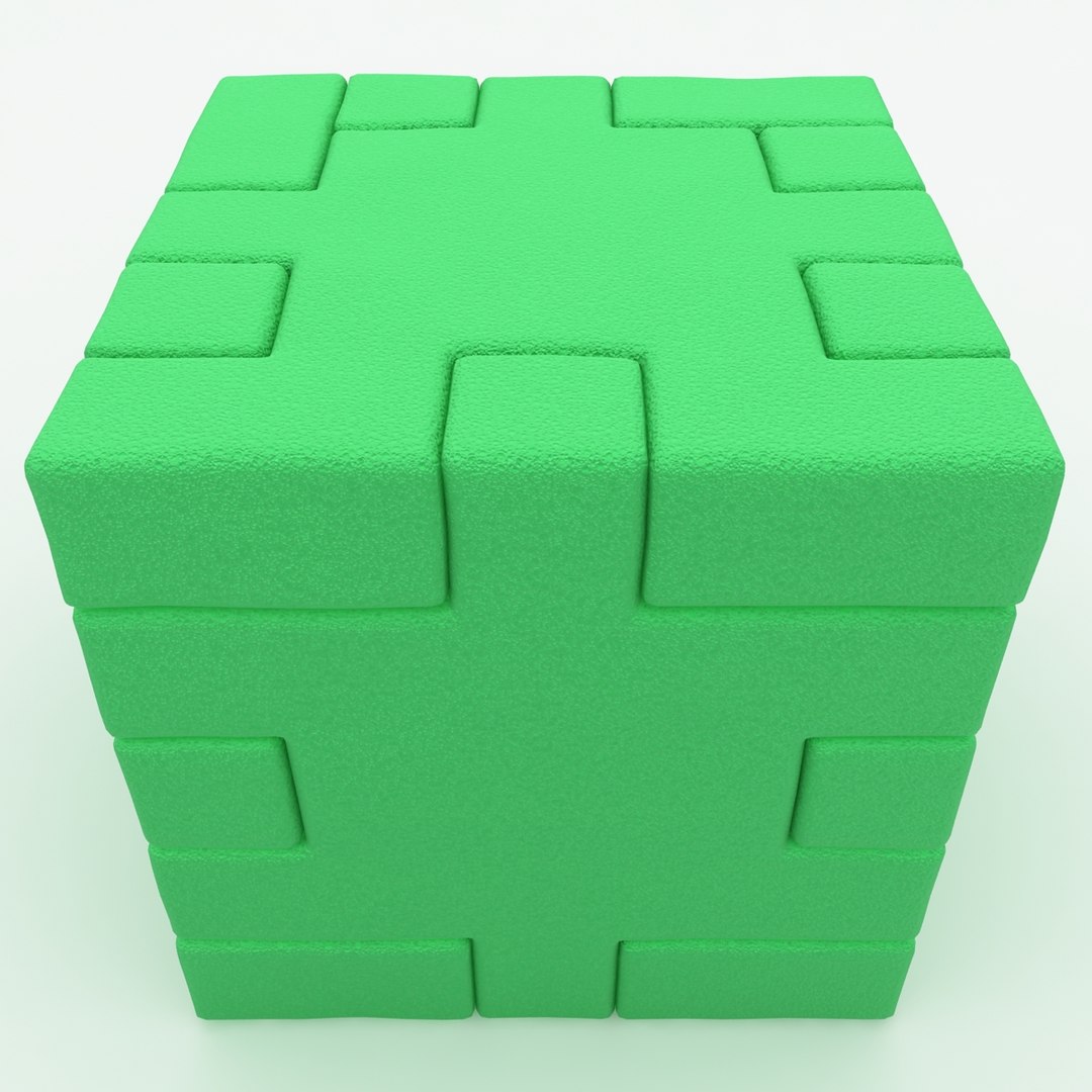 3d happy cube green animation