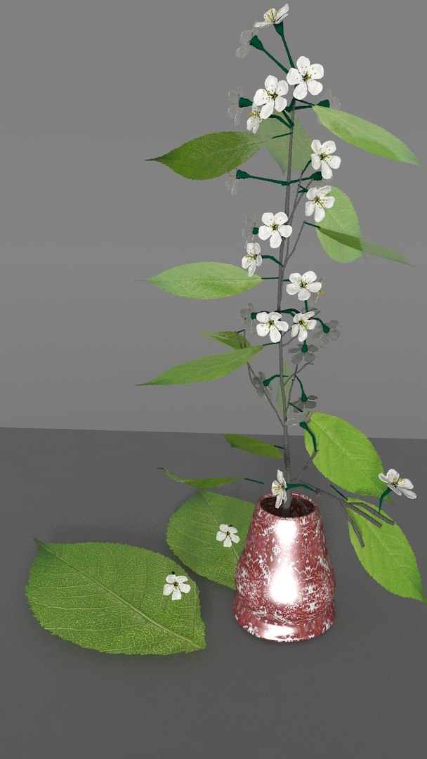 3D cherry branch flowers - TurboSquid 1391062