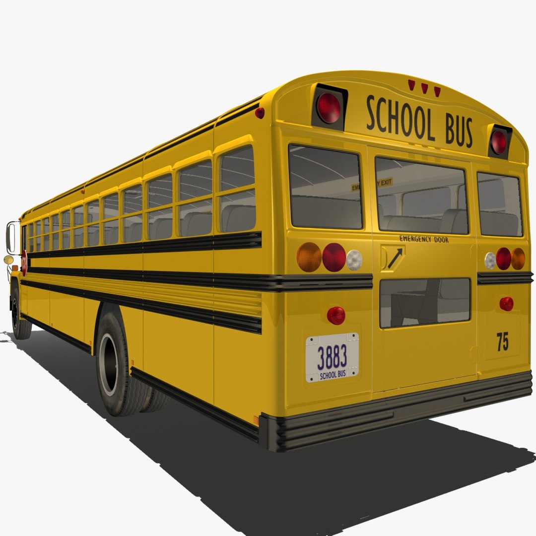 3d American School Bus Model